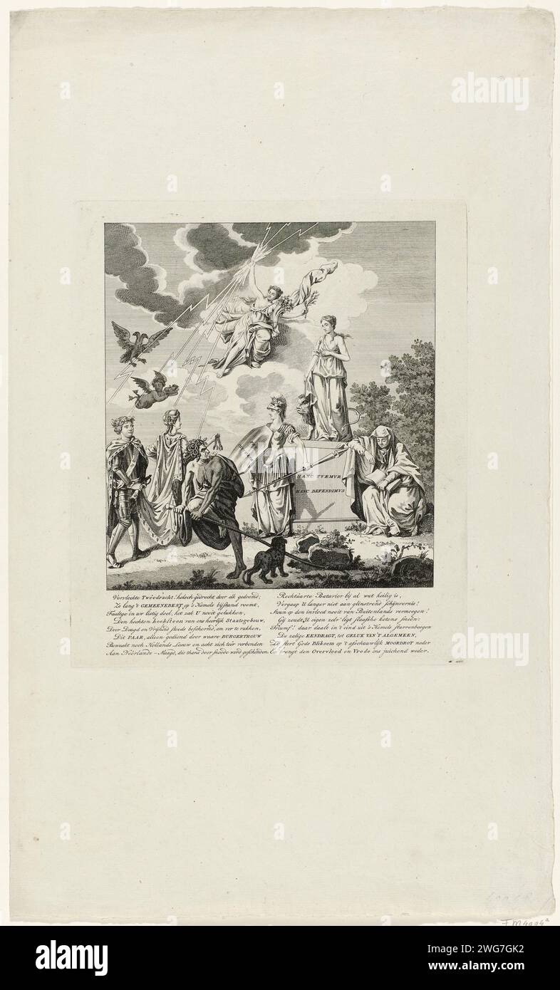 Allegory of Willem V's attempts to bring the country into slavery, 1787 ...