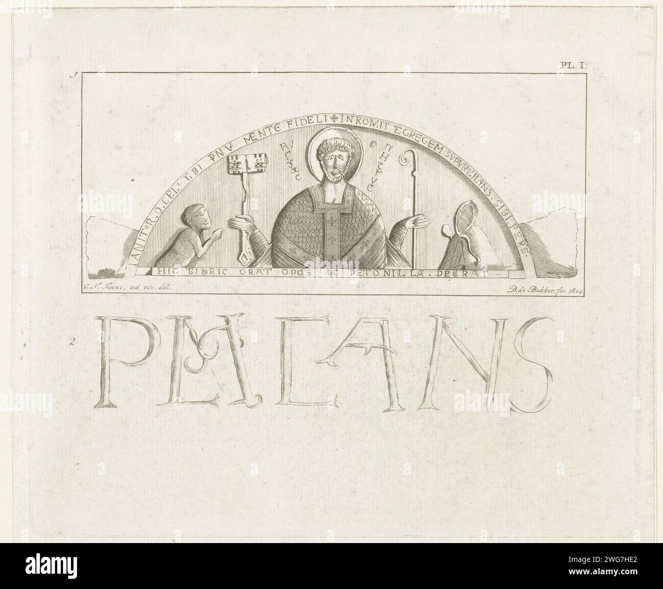 Timpaan van Egmond: Boogtrommel with Petrus, Count Dirk VI van Holland ...