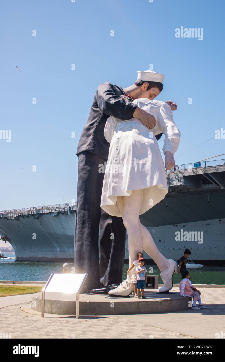The infamous sailor kissing his wife statue notably known as ...