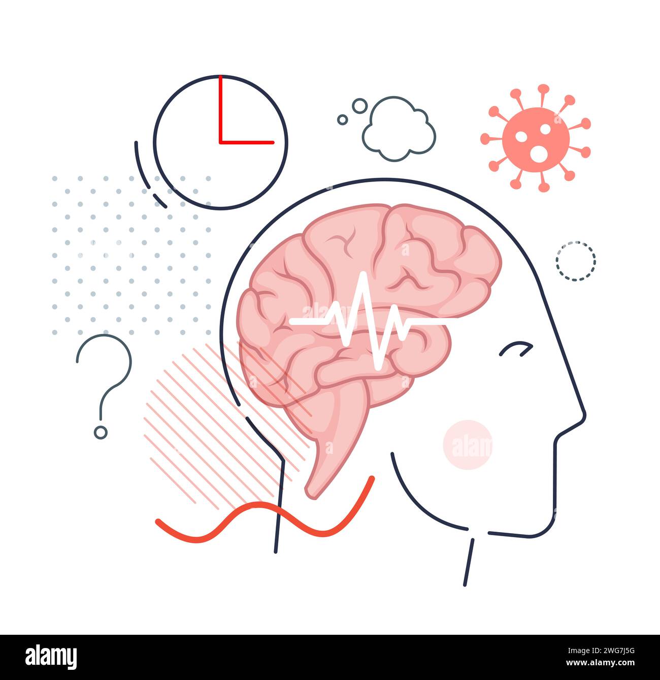 Memory Loss - Neurological Disorder of Brain - Stock Icon as EPS 10 File Stock Vector Image ...