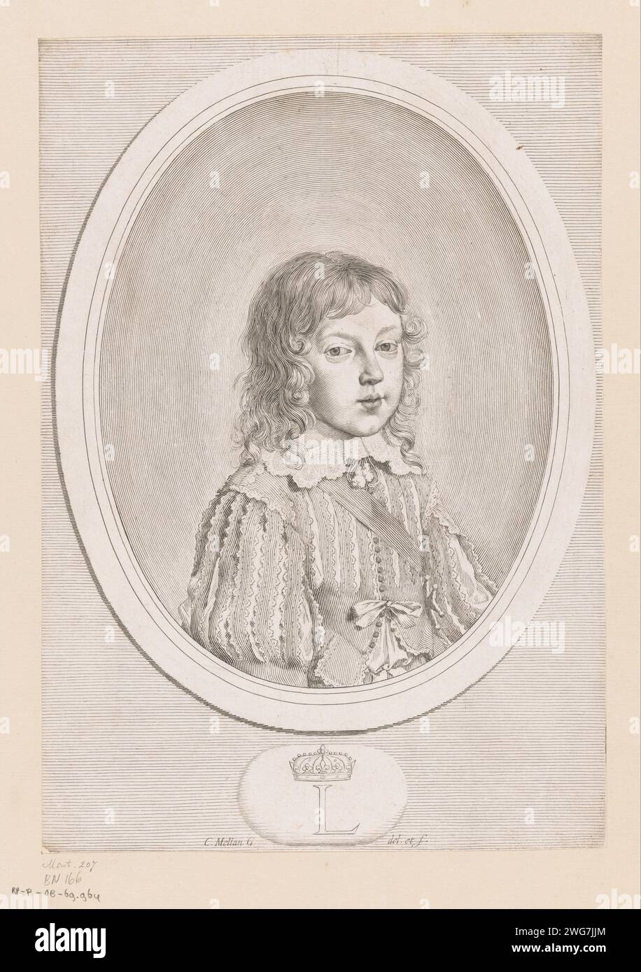 Portrait of Louis XIV, king of France, as a child, Claude Mellan, c ...