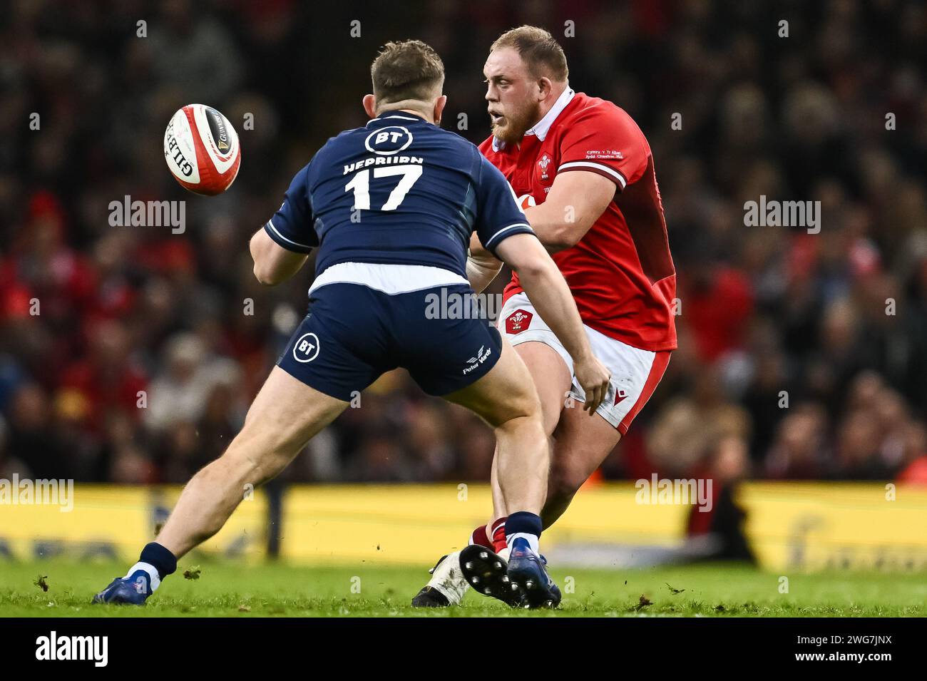 Corey Domachowski of Wales passes the during the 2024 Guinness 6 ...