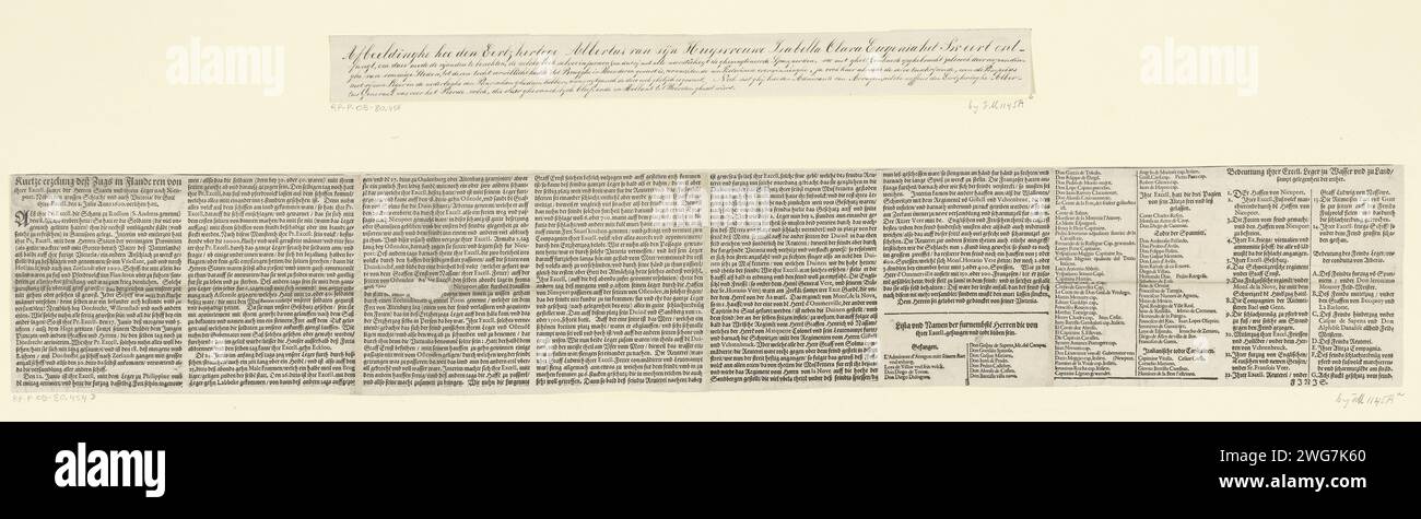 German text sheet at the performance of the Battle of Nieuwpoort ...