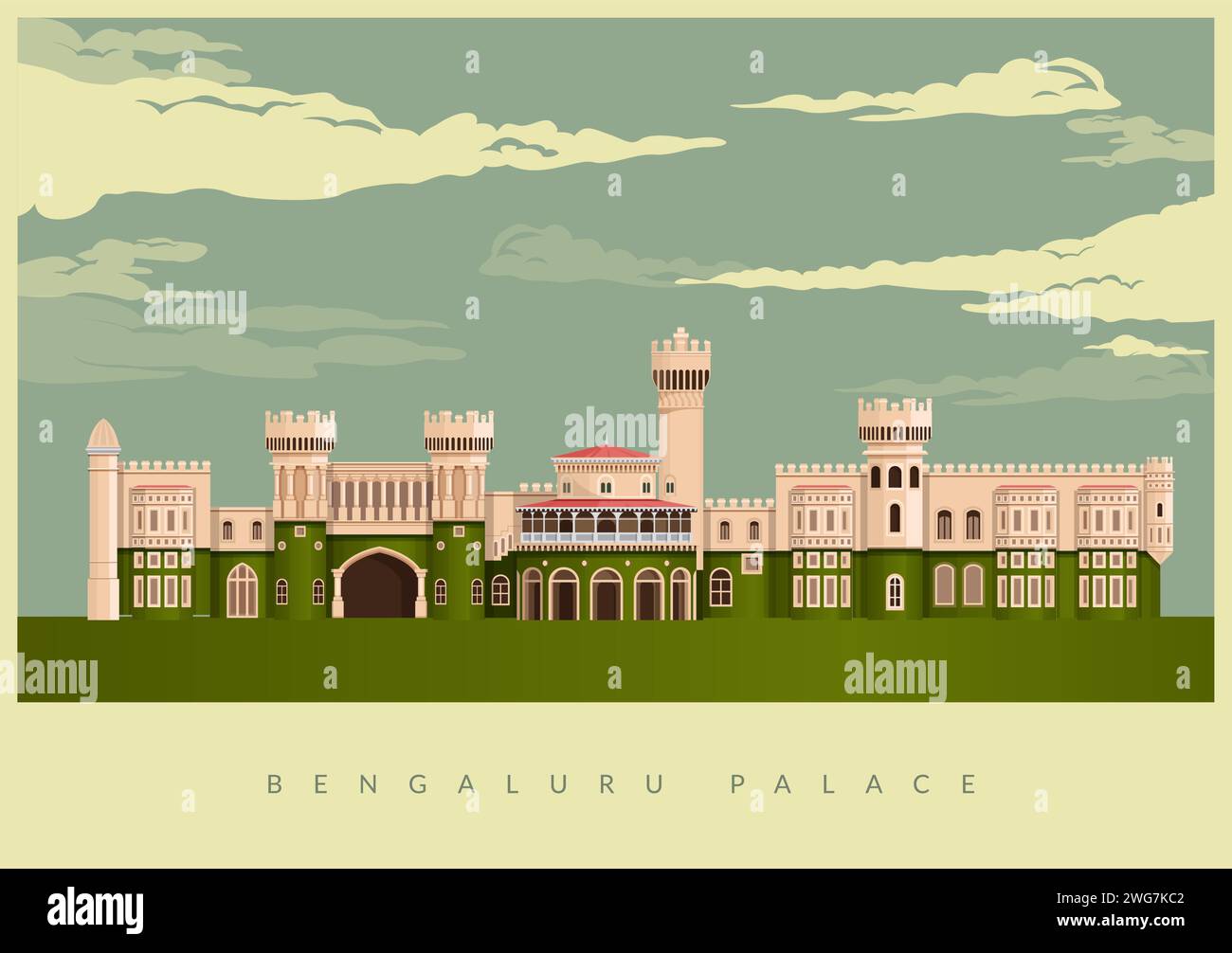 Bengaluru Palace - Bangalore City Stock Illustration as EPS 10 File ...