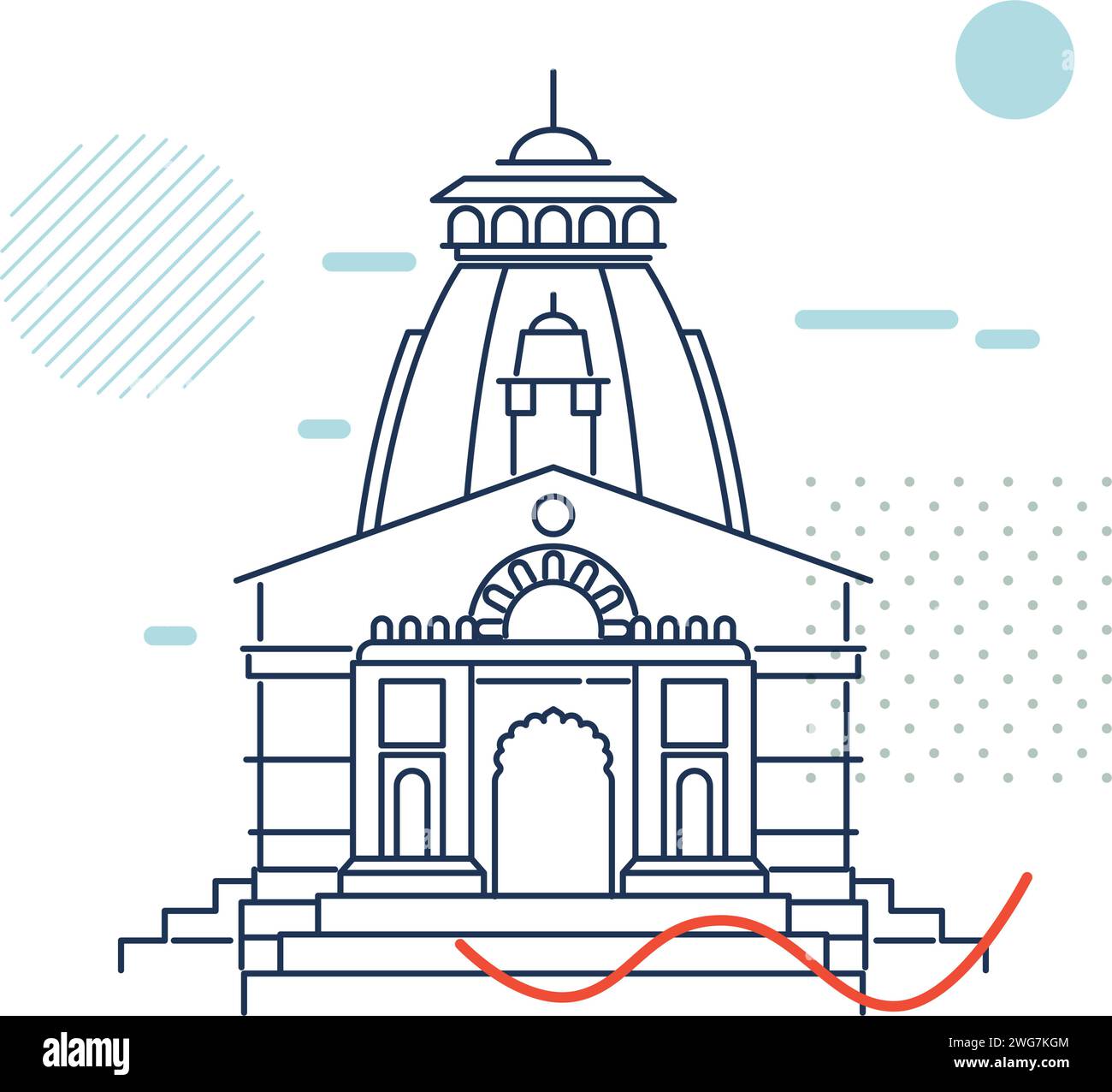 Kedarnath Temple, Jyotirlingas - Uttarakhand - Stock Illustration as ...