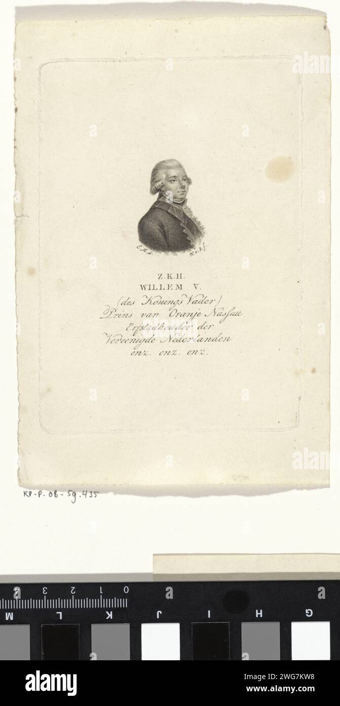 Portrait of Willem V (Prince of Oranje -Nassau), Willem van Senus, 1783 ...