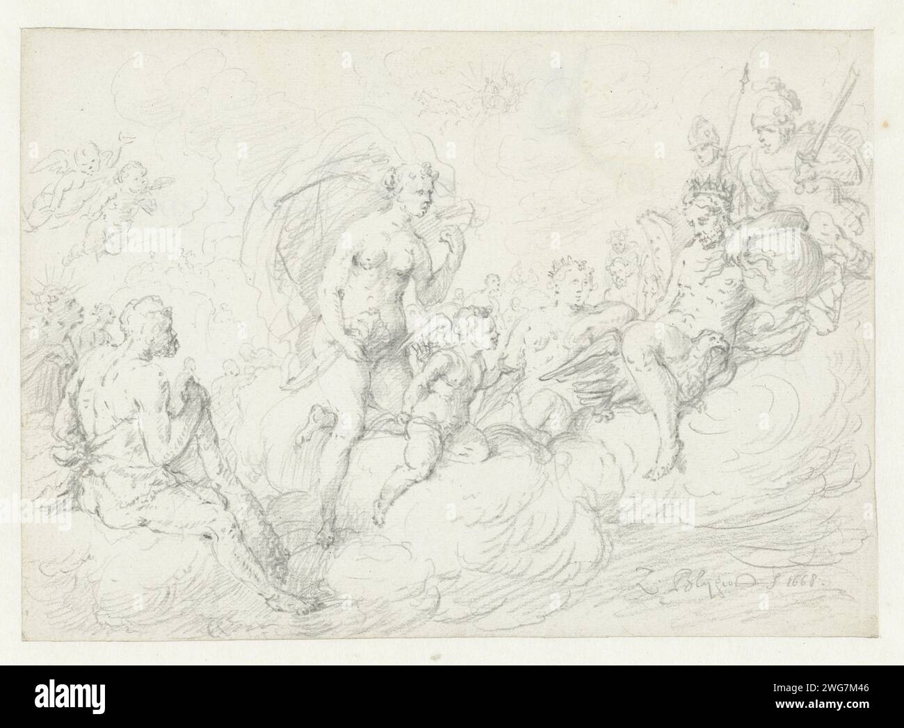 Cupido begs Jupiter to be allowed to marry Psyche, Zacharias Blijhooft ...