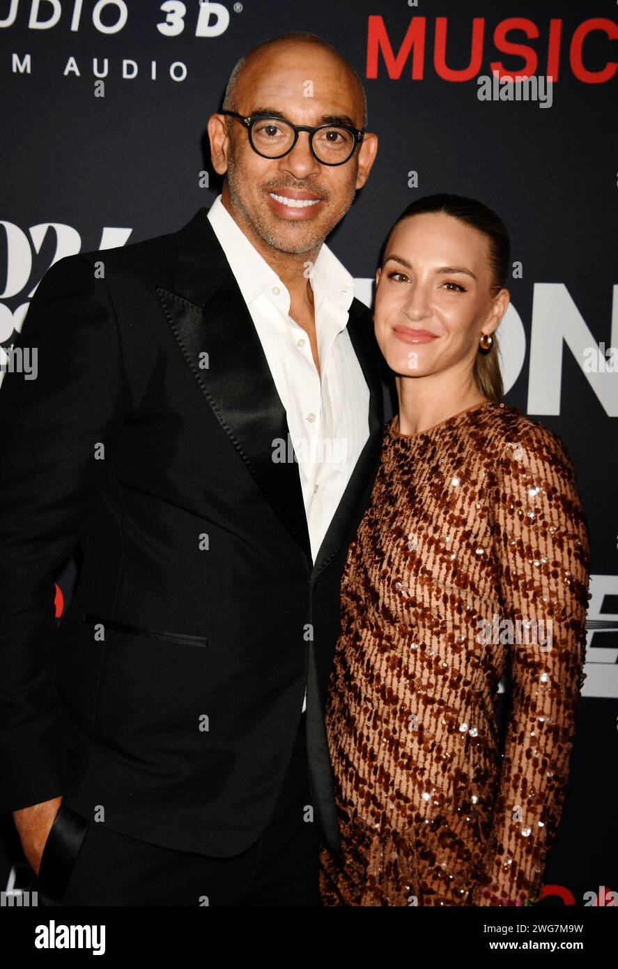 LOS ANGELES, CALIFORNIA - FEBRUARY 02: (L-R) Harvey Mason jr., CEO, the ...