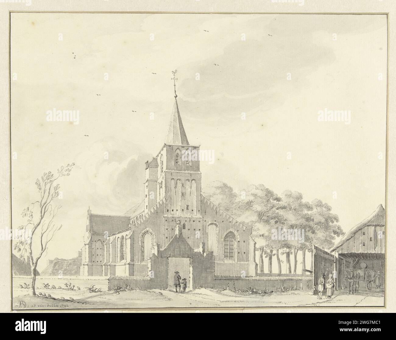 Church of Tongeren, Jan de Beijer, 1742 drawing paper. ink pen / brush ...
