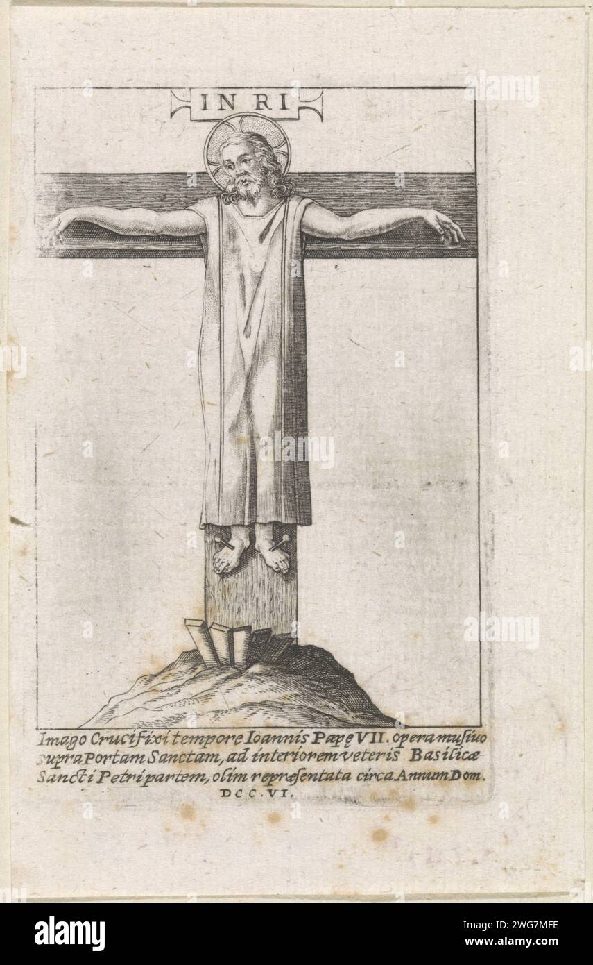 Christ in a long robe on the cross, Raphaël Sadeler (II), 1622 print ...