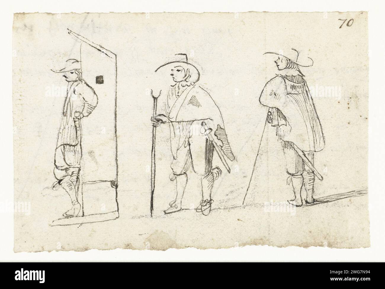 Drawing three standing men hi-res stock photography and images - Alamy