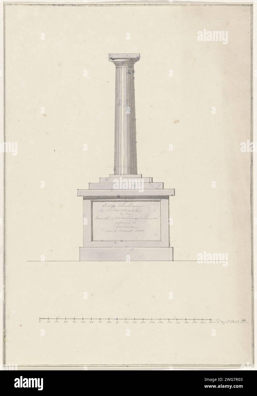 Burial monument for Justus Klinkhamer, 1830, Anonymous, 1830 - 1831 drawing The burial monument ...