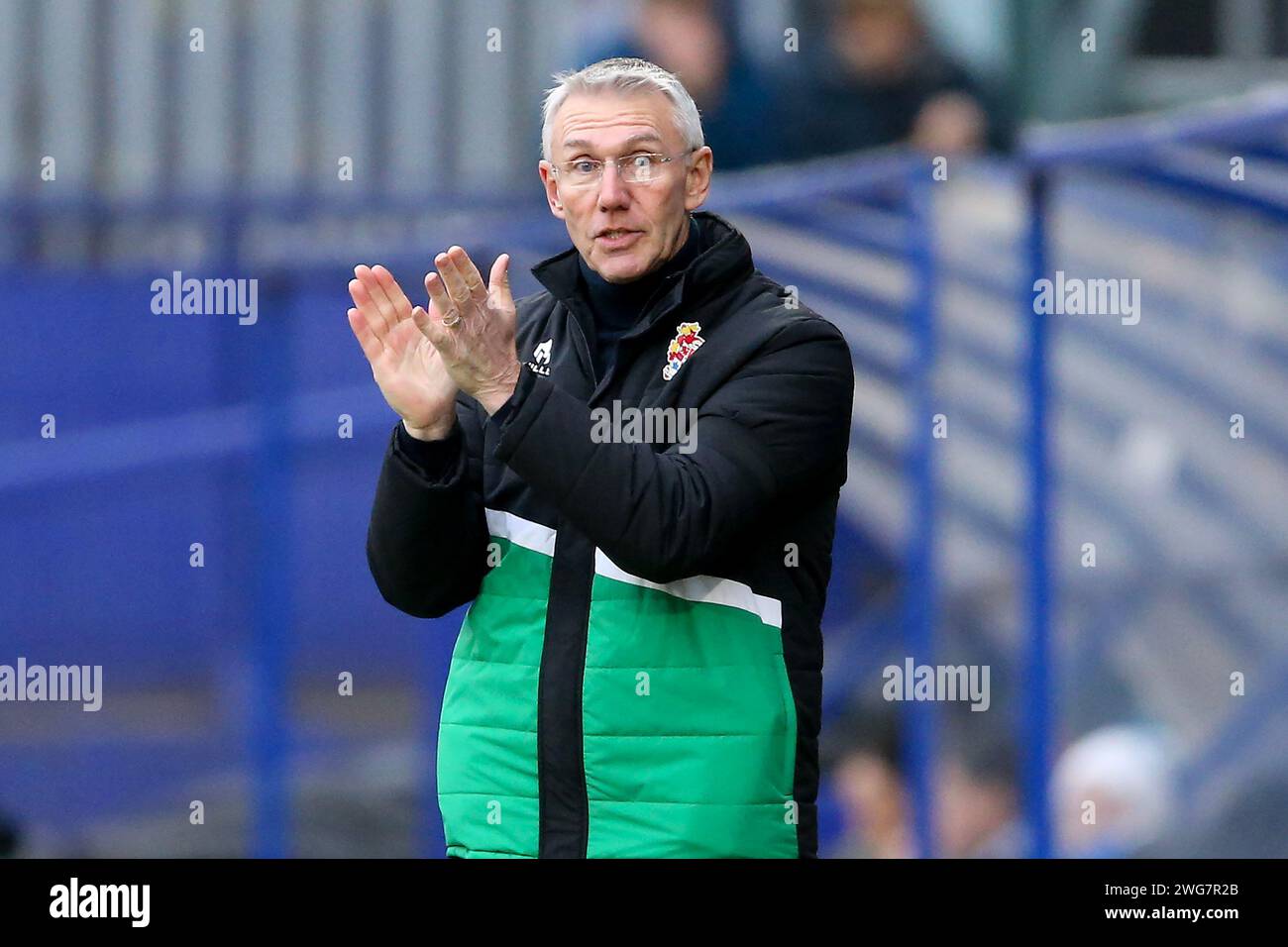 Birkenhead, UK. 03rd Feb, 2024. Nigel Adkins, the Manager of Tranmere ...