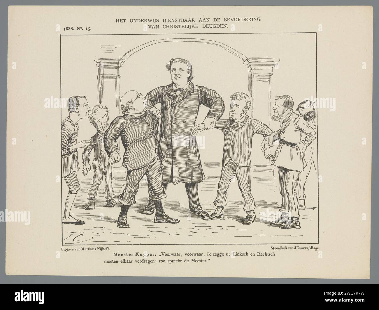 Cartoon with Abraham Kuyper, 1888, 1888 print Cartoon with Abraham ...