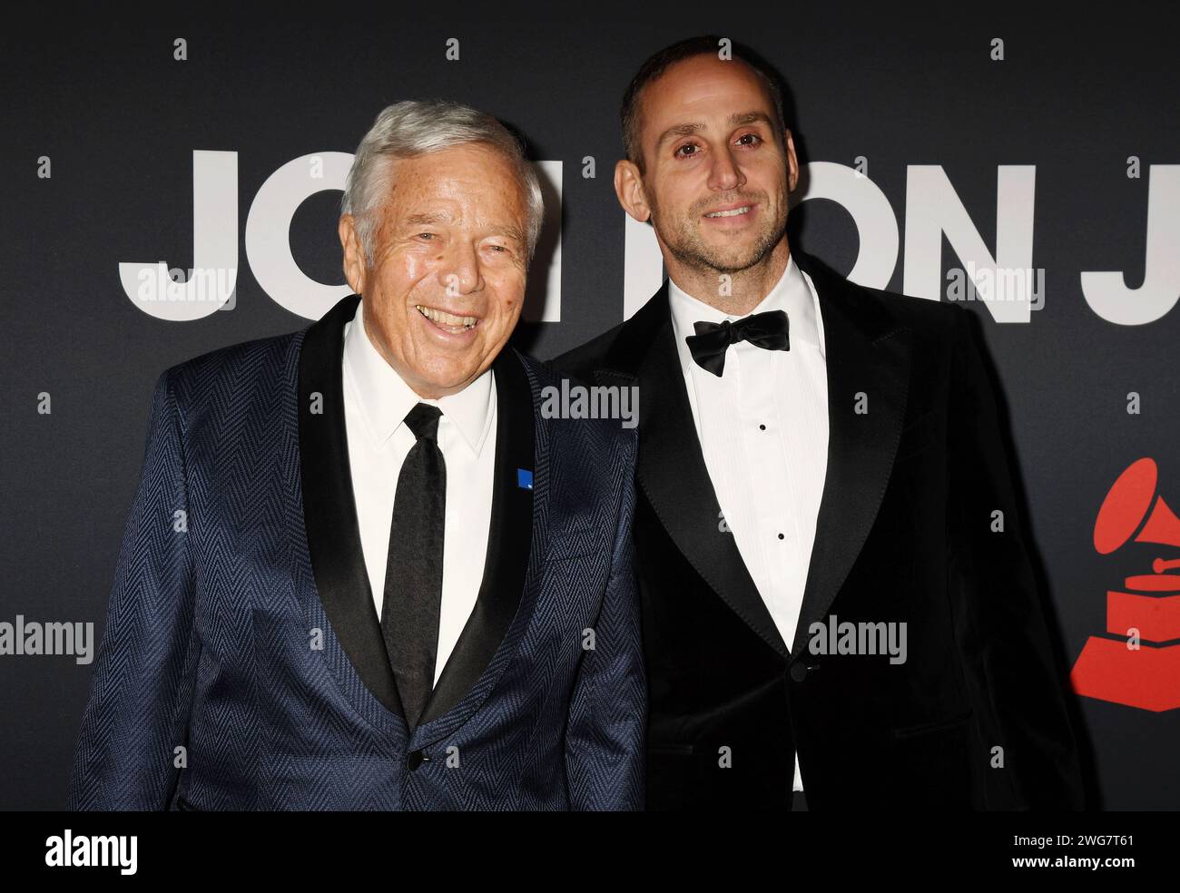 LOS ANGELES, CALIFORNIA - FEBRUARY 02: (L-R) Robert Kraft and Michael Rubin attend the 2024 ...