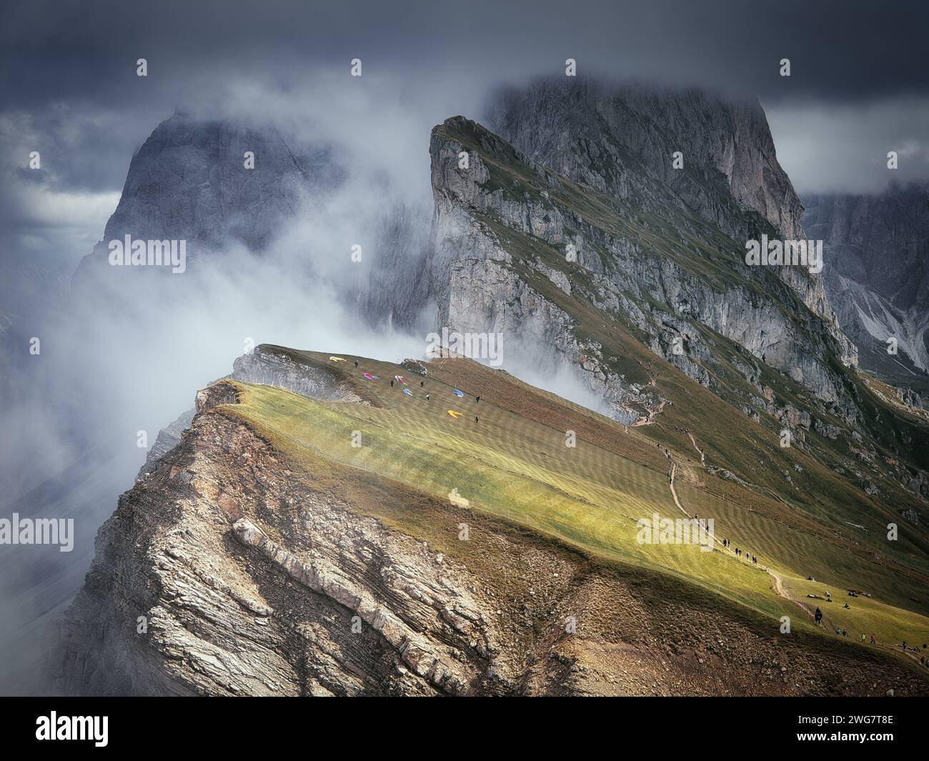 Seceda mountain in Dolomites, Italy Stock Photo - Alamy