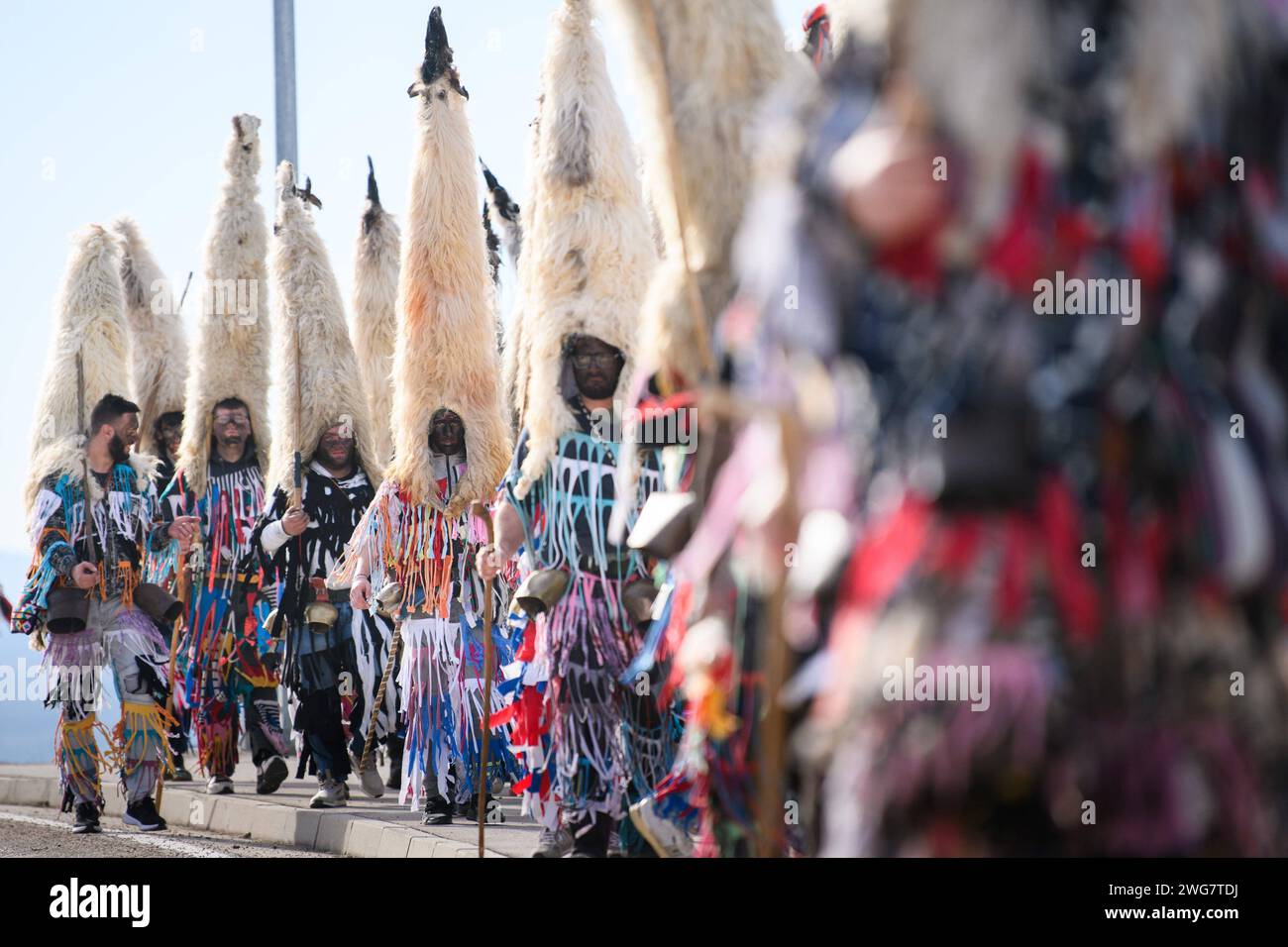 Croatia, Ruda, 030224. The traditional march of the Rudi masquerade ...