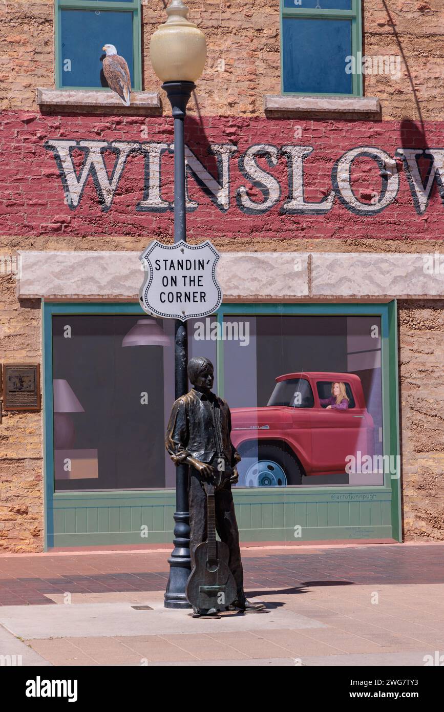 Statue of Glen Frey Standin' on a Corner in Winslow Arizona as sung in ...
