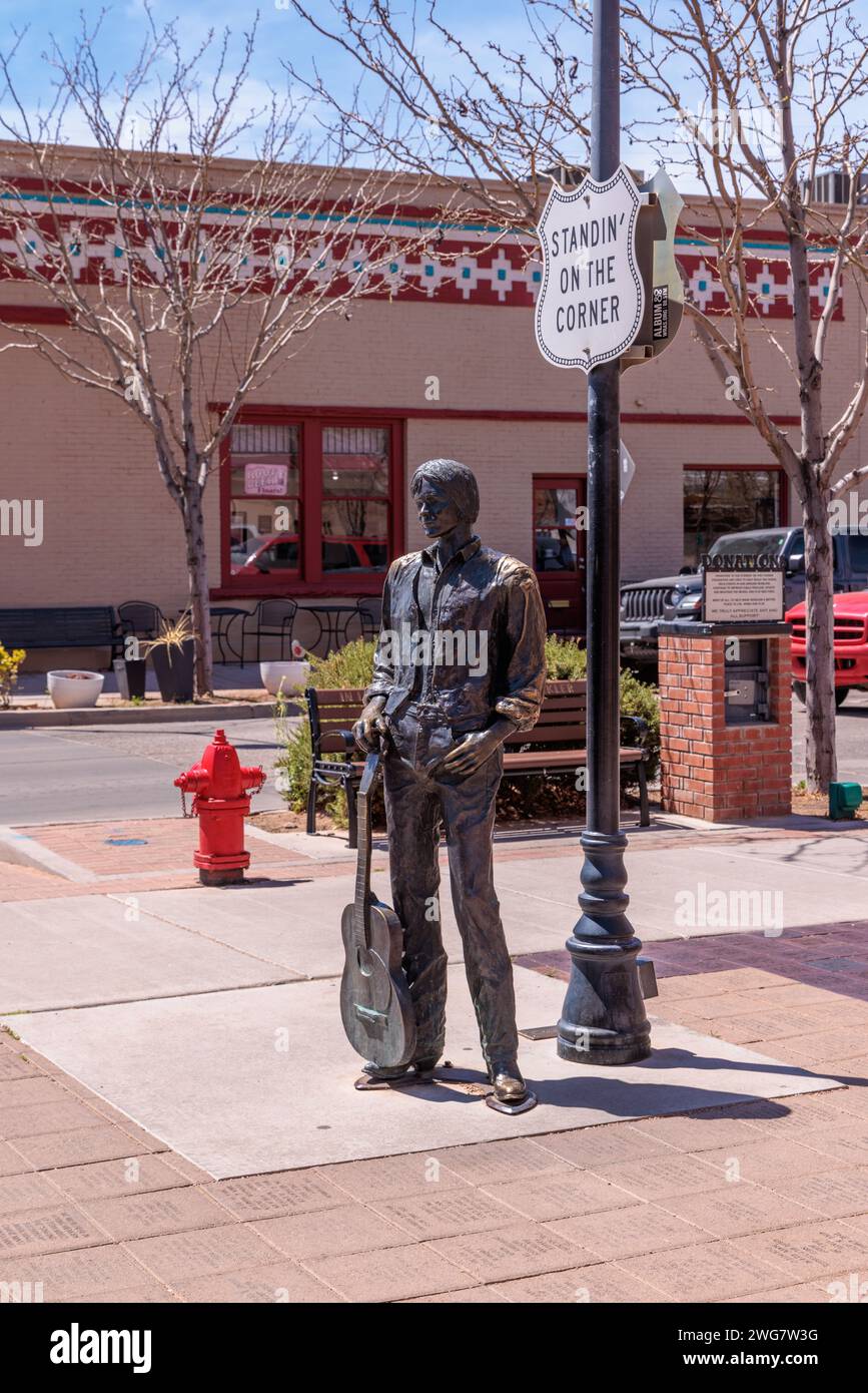 Statue of Glen Frey Standin' on a Corner in Winslow Arizona as sung in ...