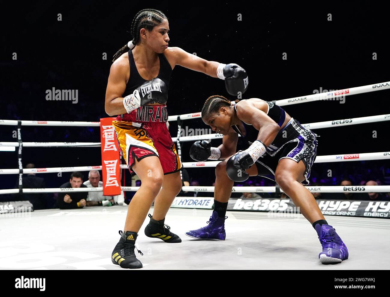 Miranda Reyes (left) in action against Caroline Dubois in the ...