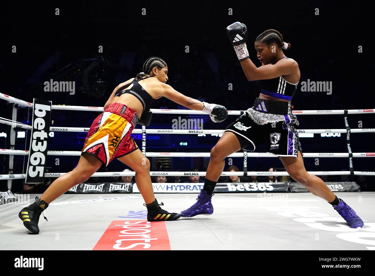 Miranda Reyes (left) in action against Caroline Dubois in the ...