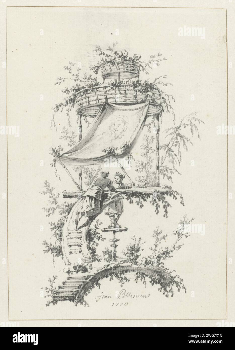 Ornamental composition in Chinoiserie-Stijl, Jean Baptiste Pillement ...
