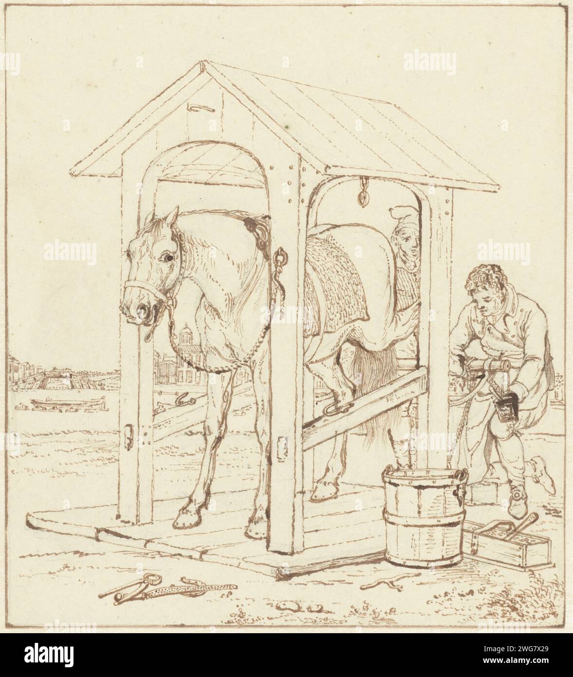 The cover of a horse, Johannes Vinkeles, 1793 - 1803 drawing The cover ...