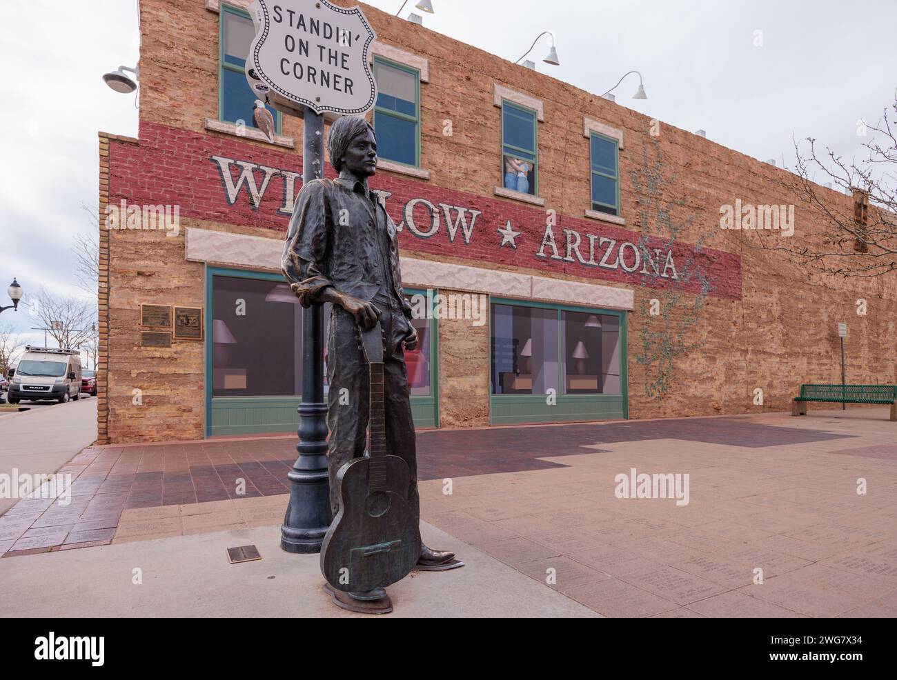 Statue of Glen Frey Standin' on a Corner in Winslow Arizona as sung in ...