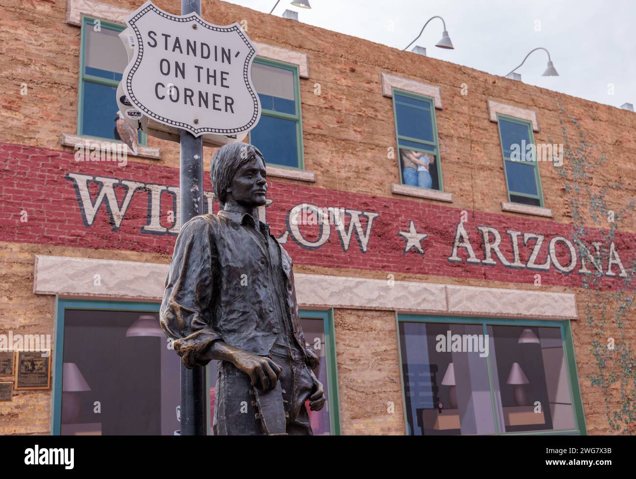 Statue of Glen Frey Standin' on a Corner in Winslow Arizona as sung in ...