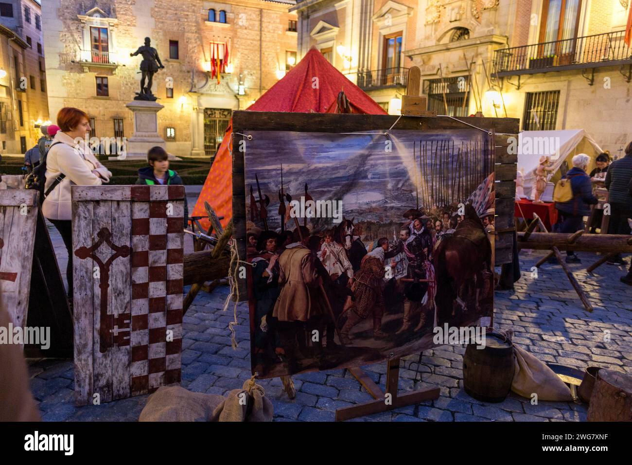 Madrid, Madrid, Spain. 3rd Feb, 2024. A canvas with the reproduction of ...