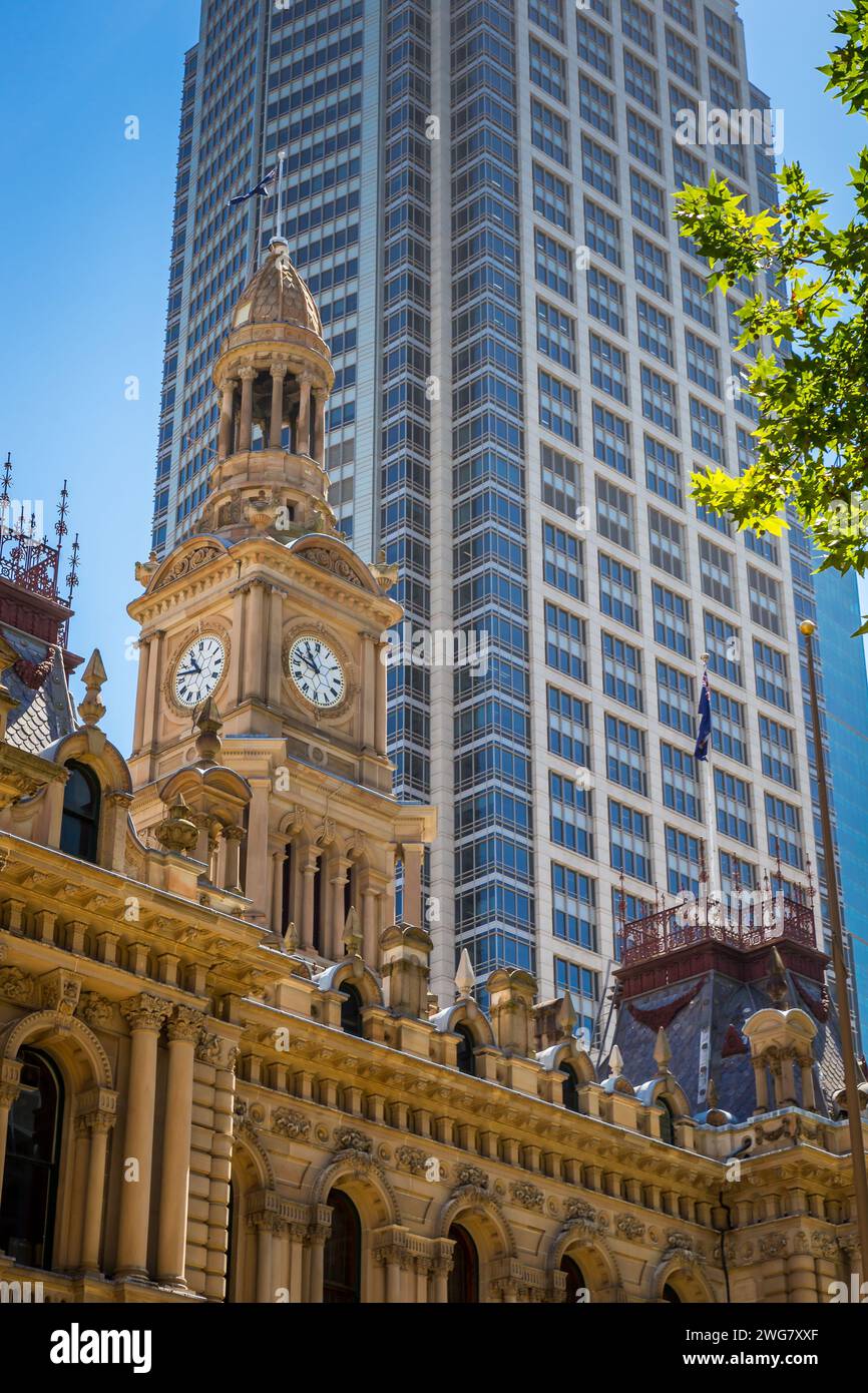 Sydney, Australia – December 26, 2021: Sydney Town Hall in front of ...