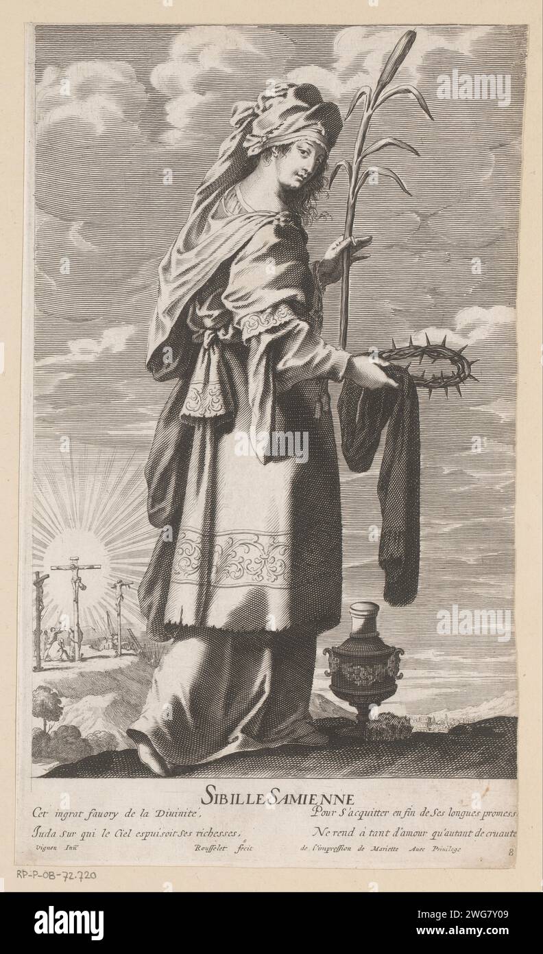 Samic Sibille, with the crucifixion of Christ, Gilles Rousselet, after ...