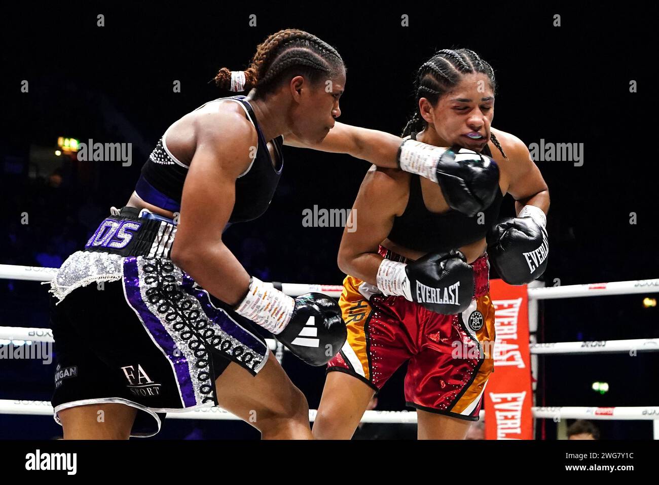 Caroline Dubois (left) in action against Miranda Reyes in the ...