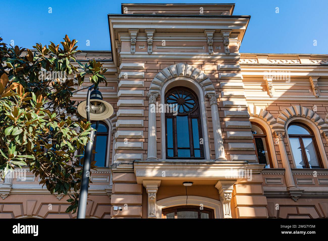 Old Tbilisi architecture in winter time, capital city of Georgia Stock ...
