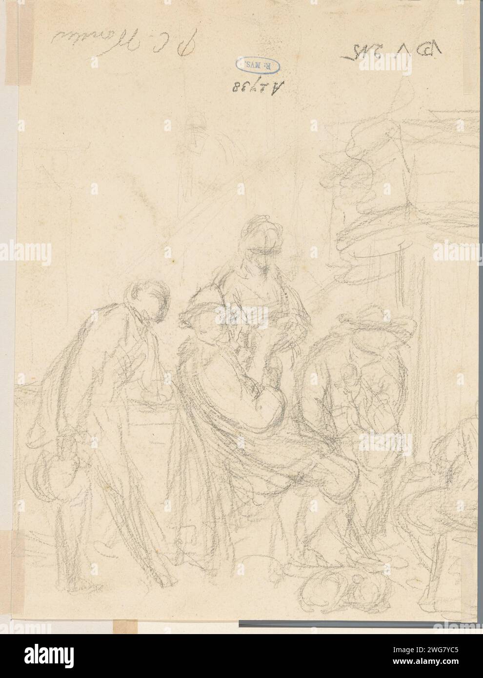 Sketch for a genre tuk, Pieter Christoffel Wonder, 1790 - 1852 drawing ...