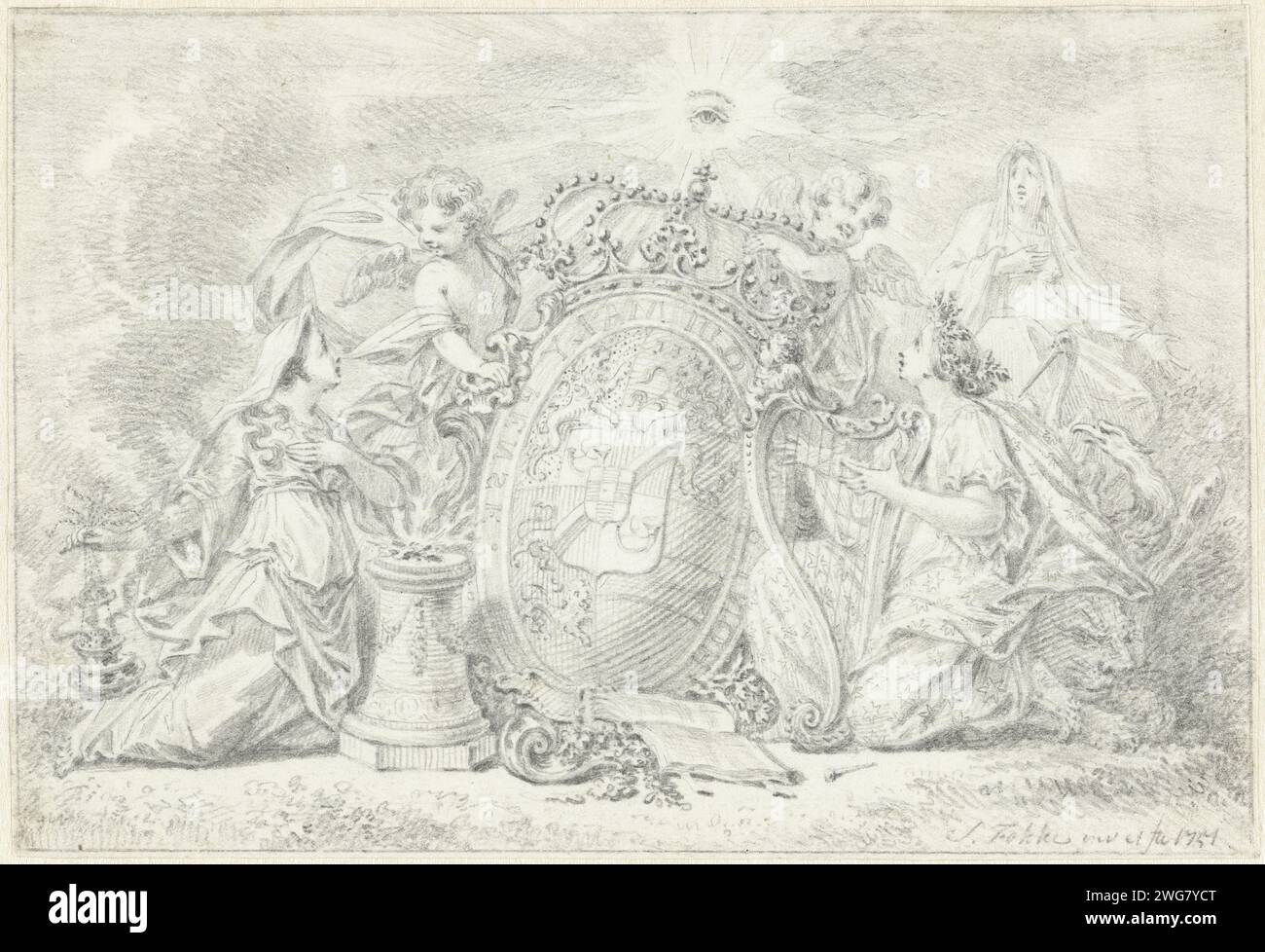 Glorification of the weapon of Prince William IV, Simon Fokke, 1751 ...