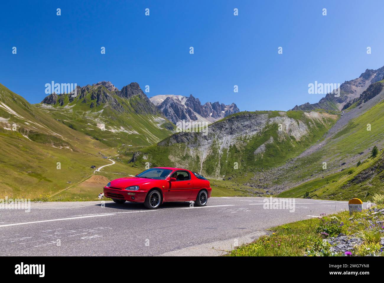 Route des Grandes Alpes near Col du Galibier, Hautes-Alpes, France ...