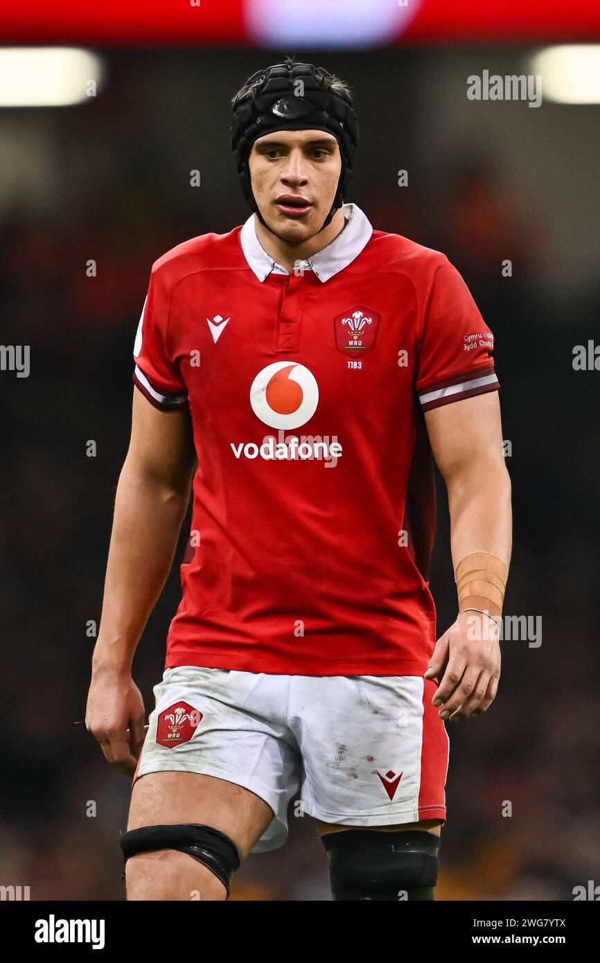 Dafydd Jenkins of Wales during the 2024 Guinness 6 Nations match Wales ...
