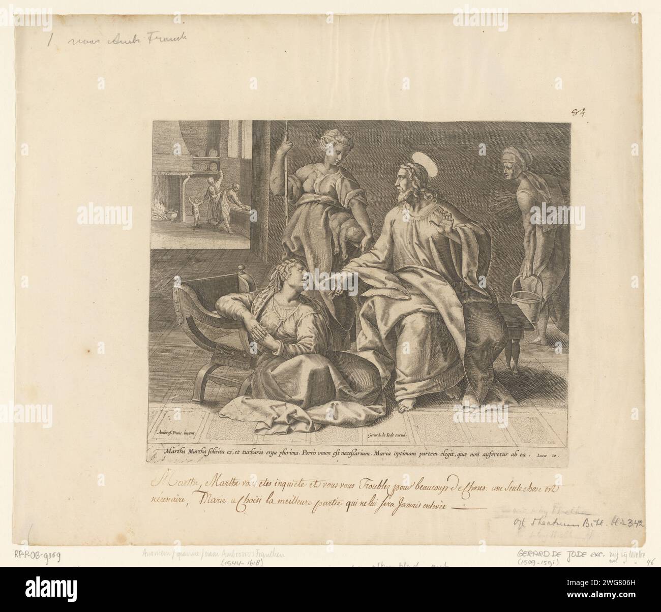 Christ in the house of Marta and Maria, Anonymous, after Ambrosius ...