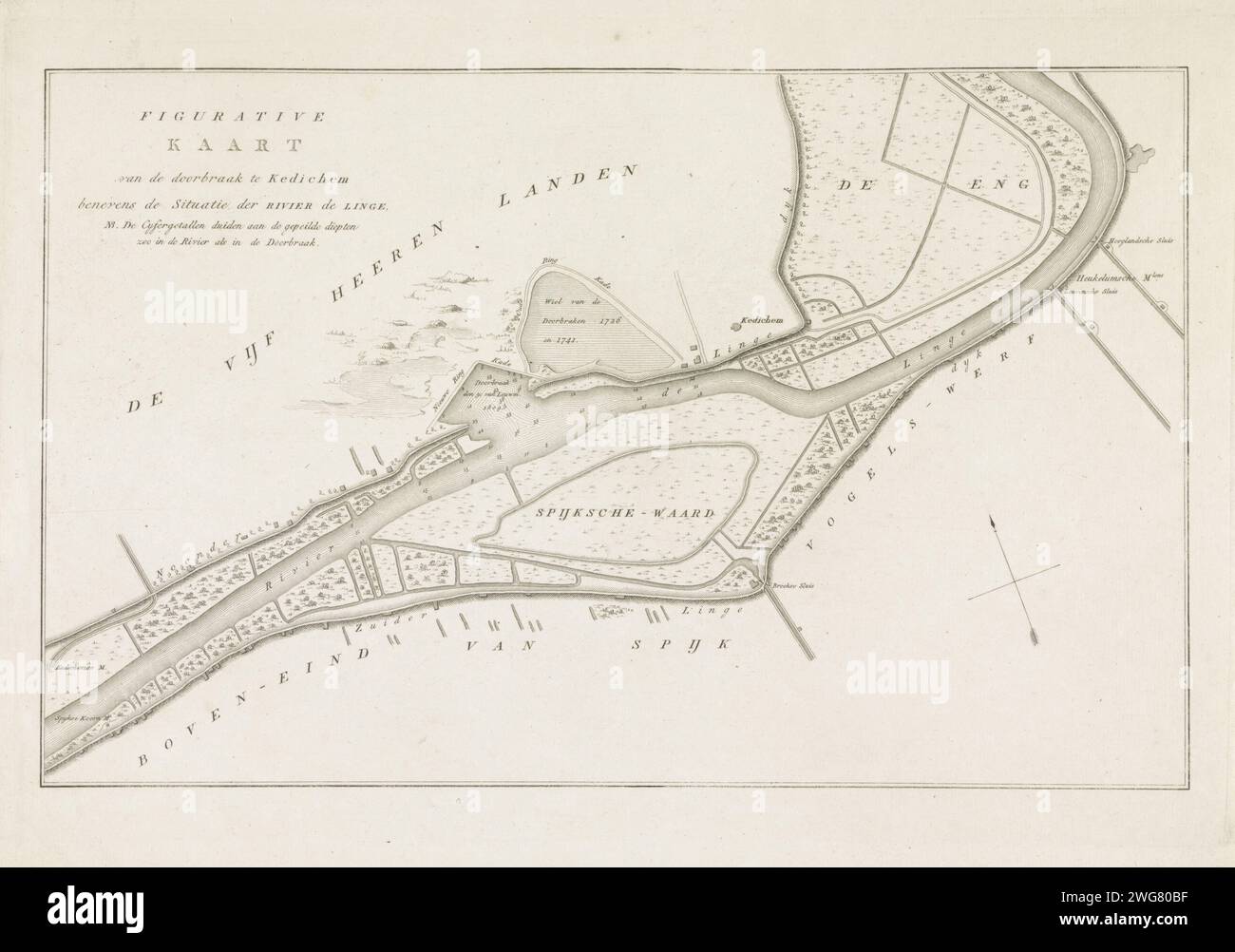 Map of Dijkbraak in Kedichem, 1809, Anonymous, 1809 print Map of ...