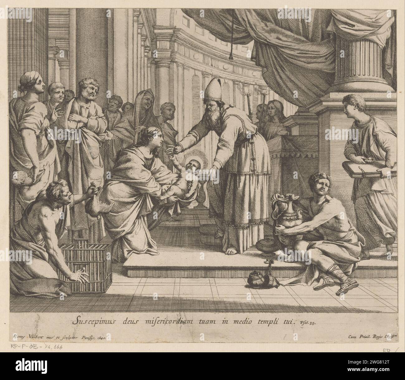Presentation of Christ in the Temple, Remy Vibert, 1640 print Paris ...