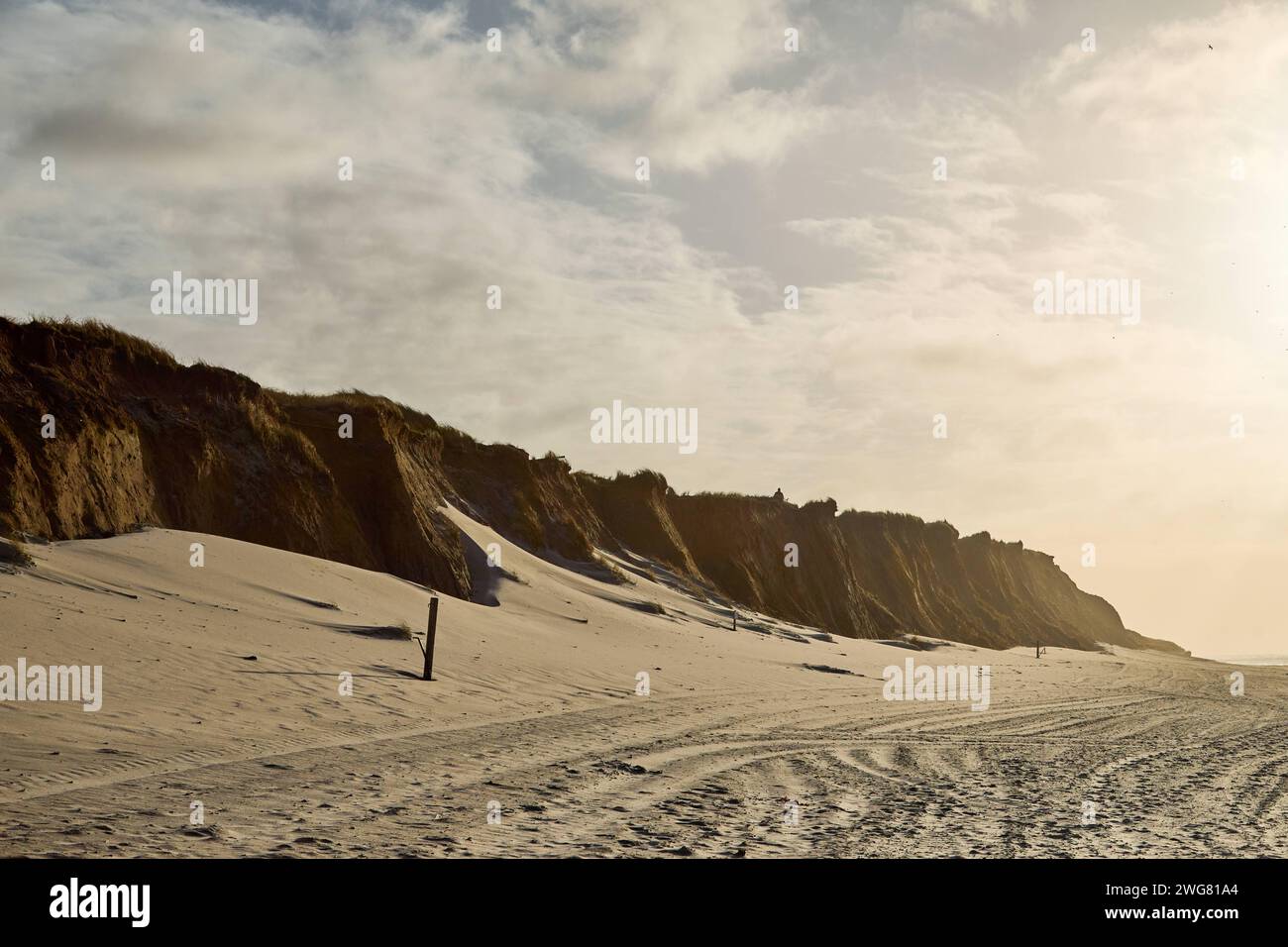 Das Rote Kliff am Strand an der Westküste der Insel Sylt in der Nordsee ...