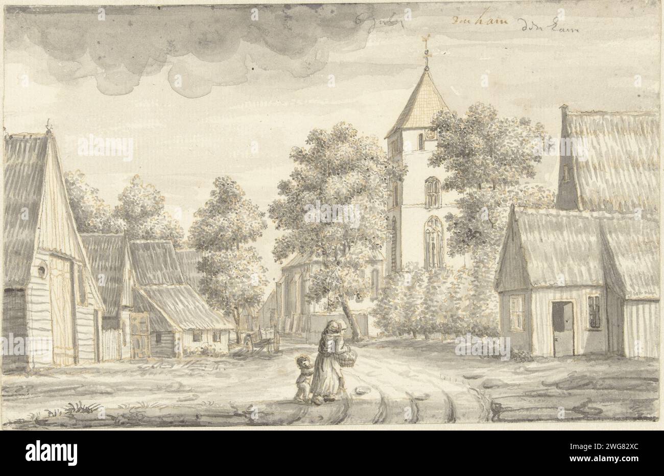 Dorp den Ham, Joseph Adolf Schmetterling, 1761 - 1828 drawing paper ...