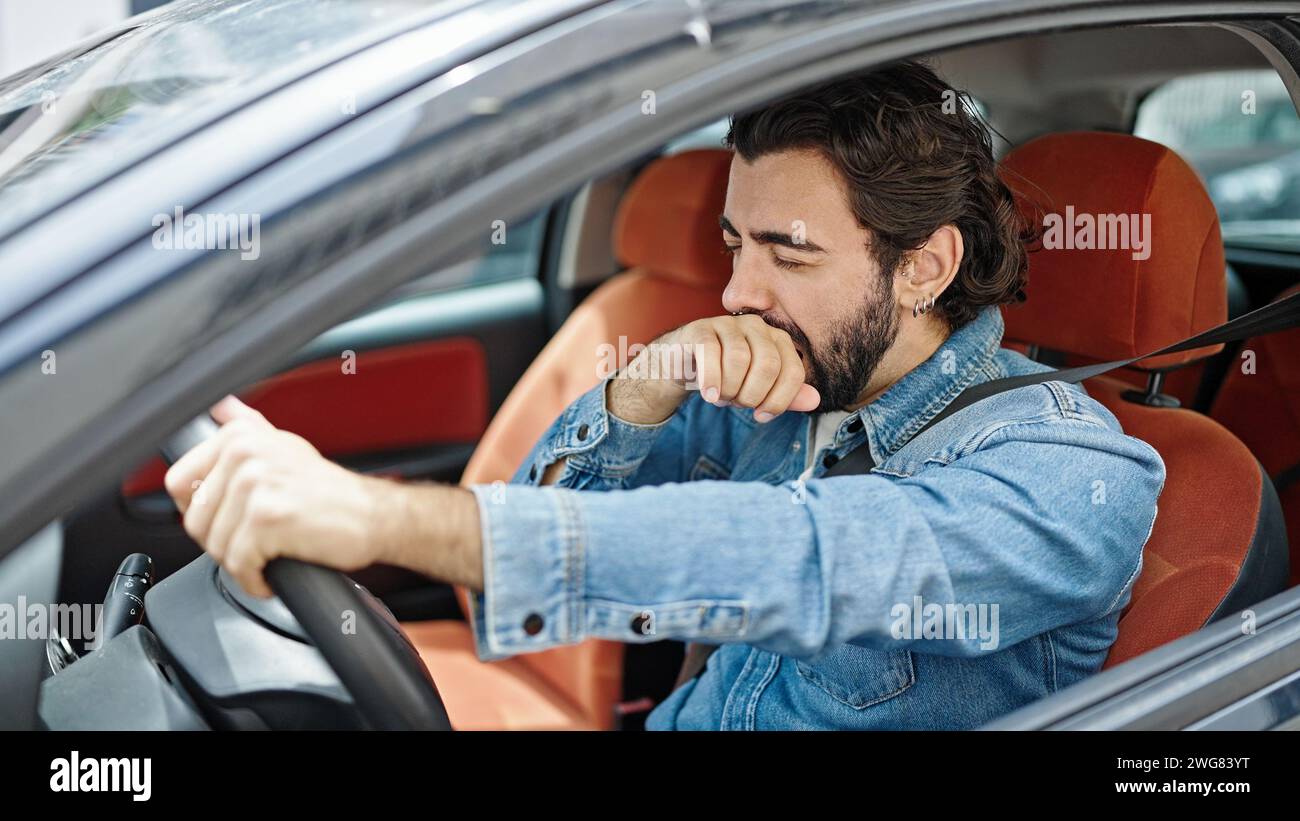 Exhausted driver yawning driving hi-res stock photography and images ...