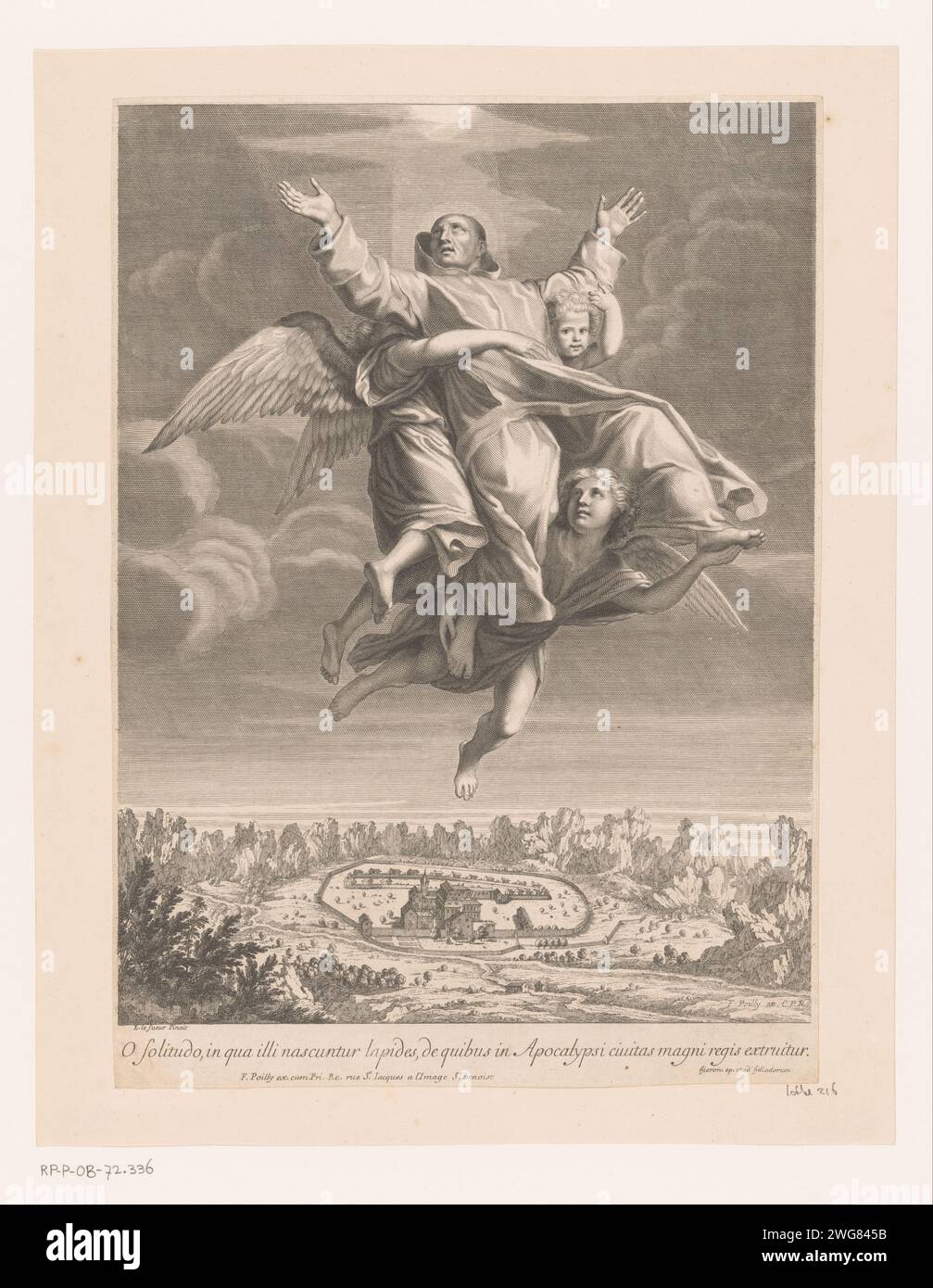 Holy Bruno to Heaven Worn by three Angels, François de Poilly (I ...