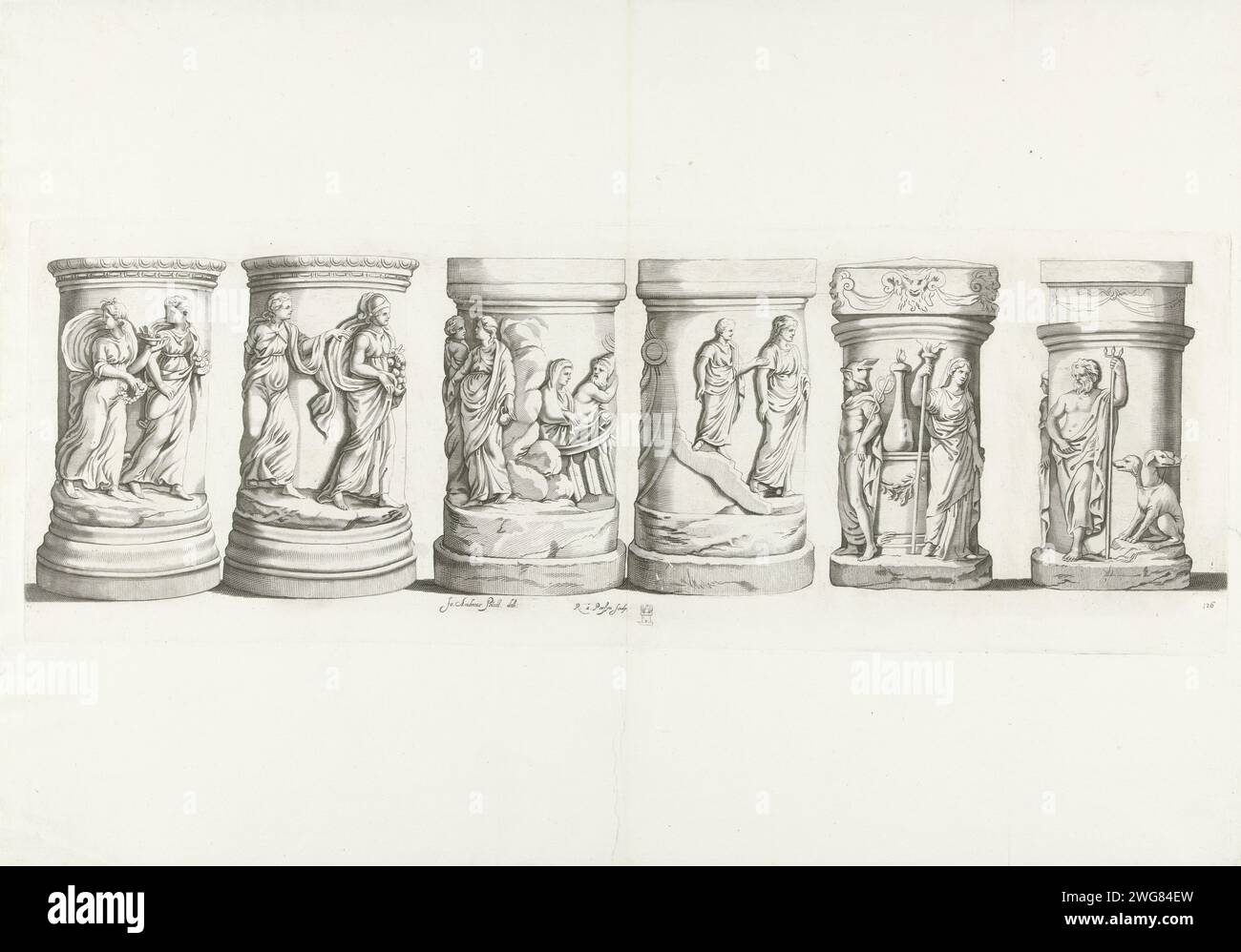Columns on which the history of Pluto and Proserpina, Reinier van ...