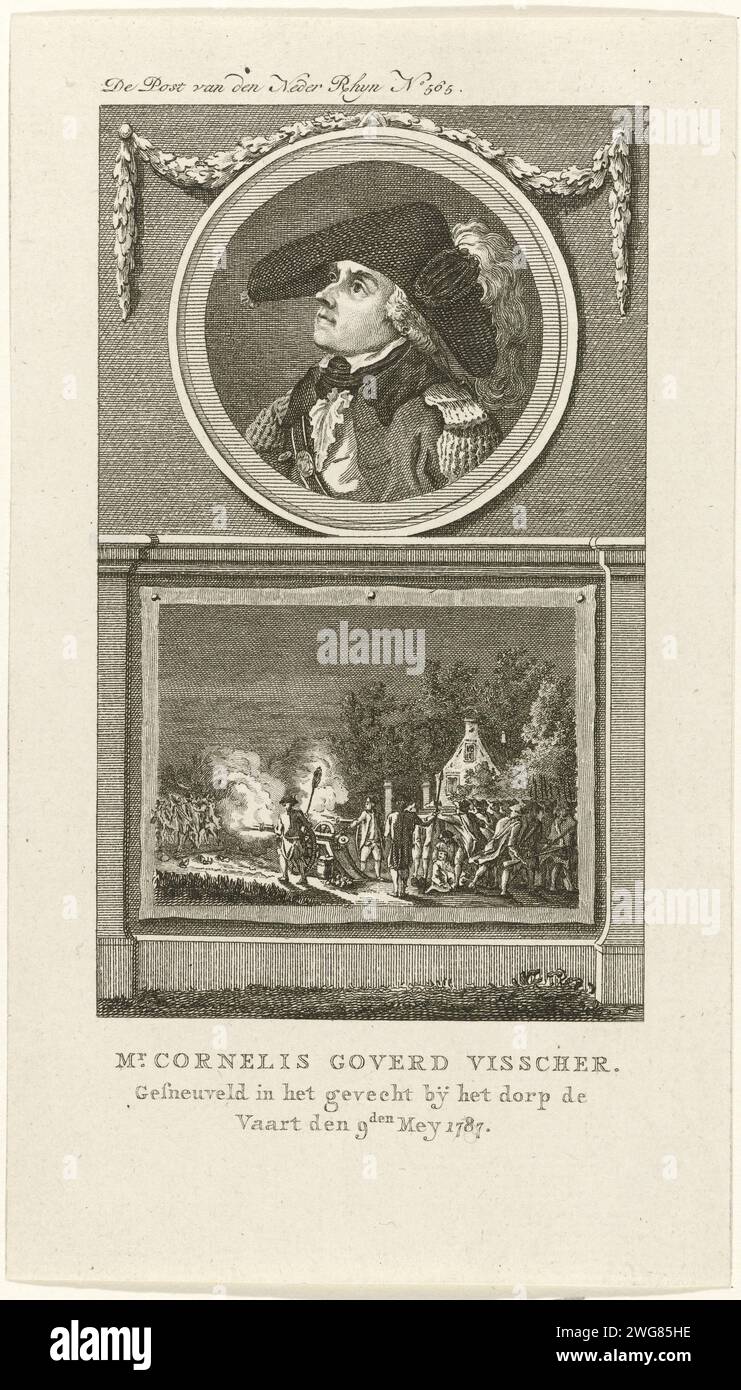 Portrait of Cornelis Govert Visscher and the firefight near Vreeswijk ...