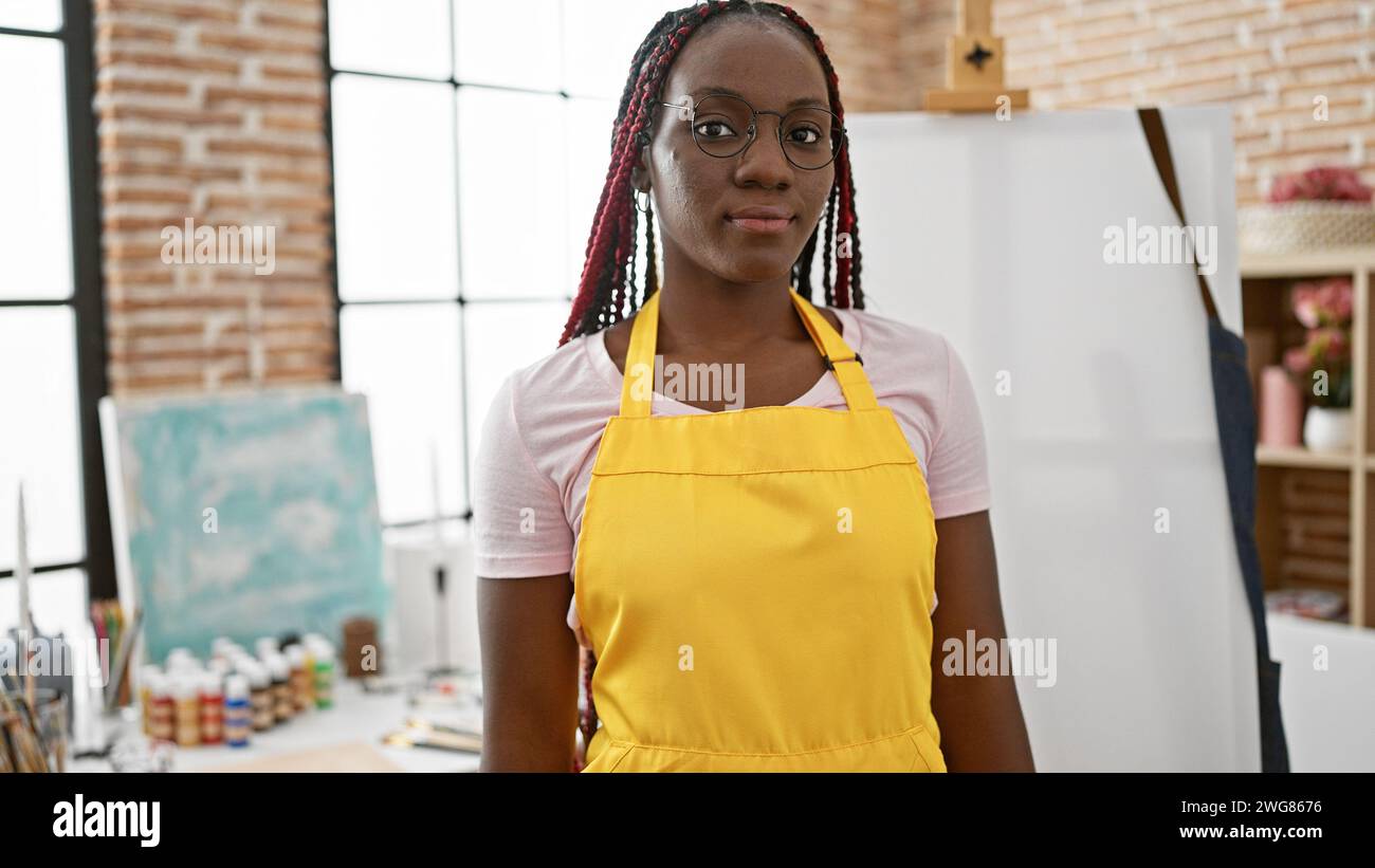 Commanding presence, beautiful, relaxed african american woman artist ...