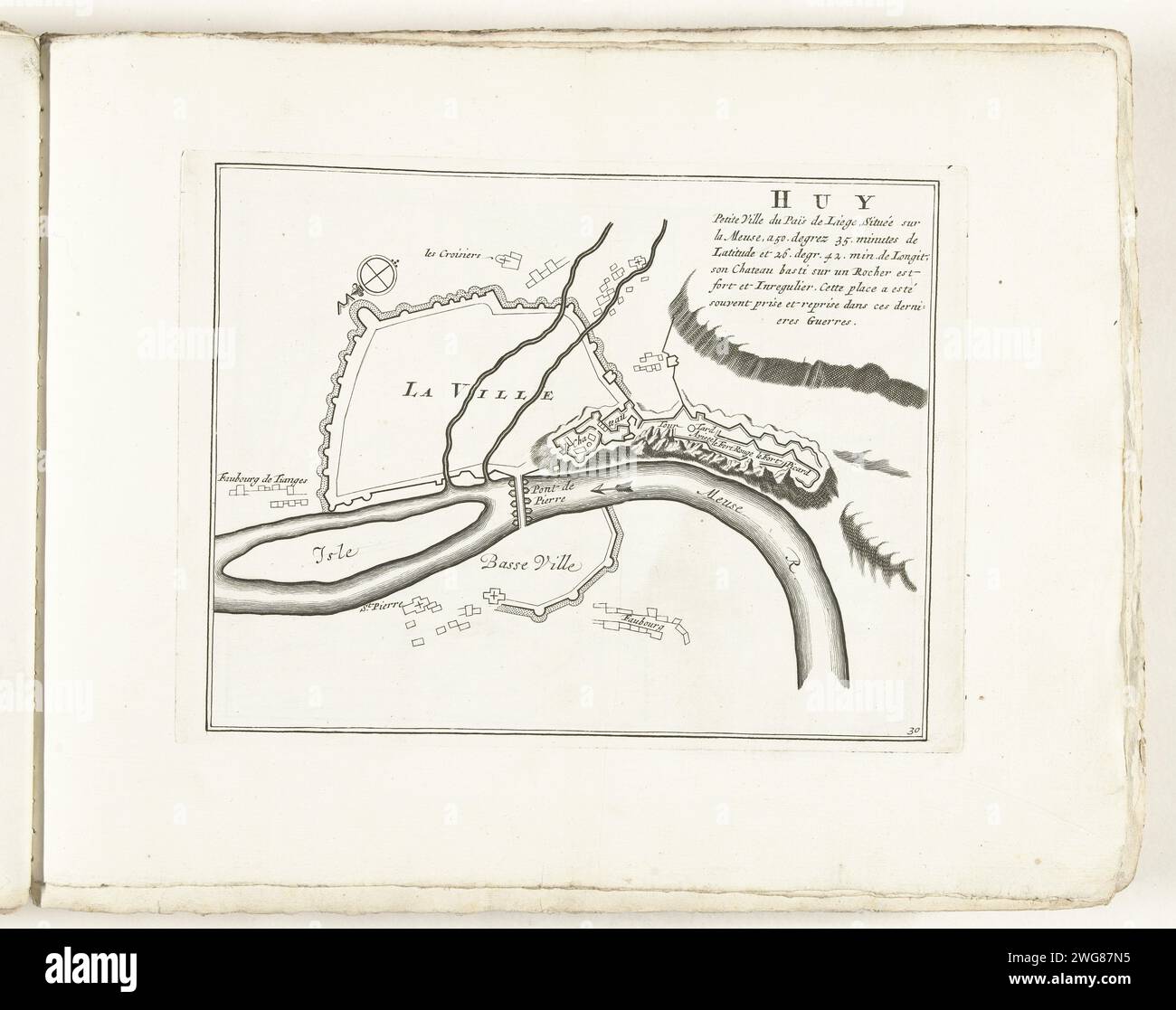 Map of Huy, ca. 1702, 1702 - 1703 print Map of the defenses around the ...