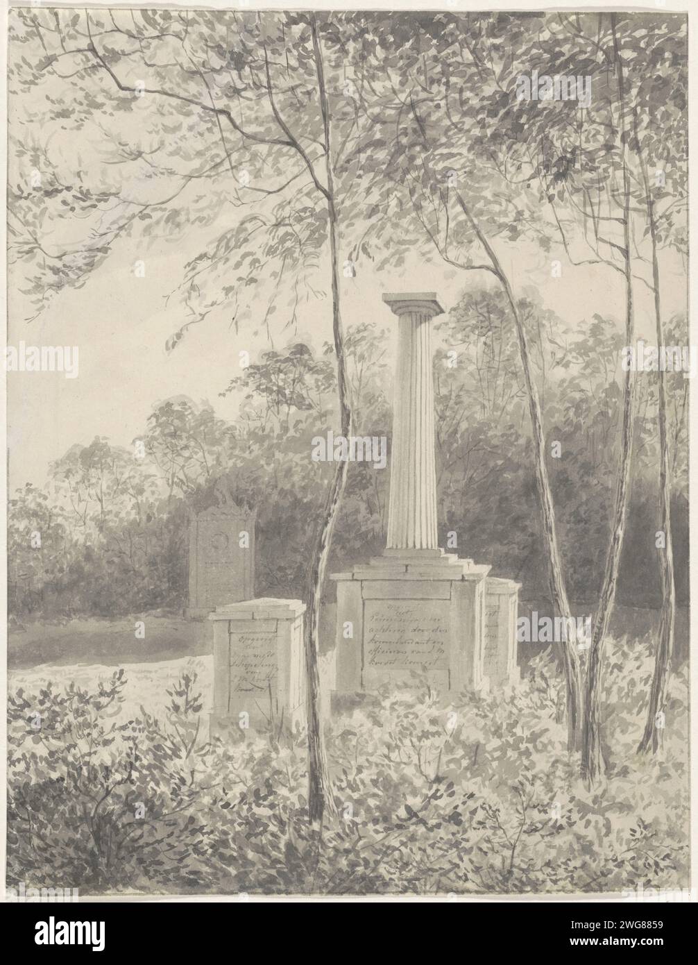 Grave monuments for Klinkhamer, Kreijenburg and Hartz, 1830, Anonymous, 1830 - 1831 drawing ...